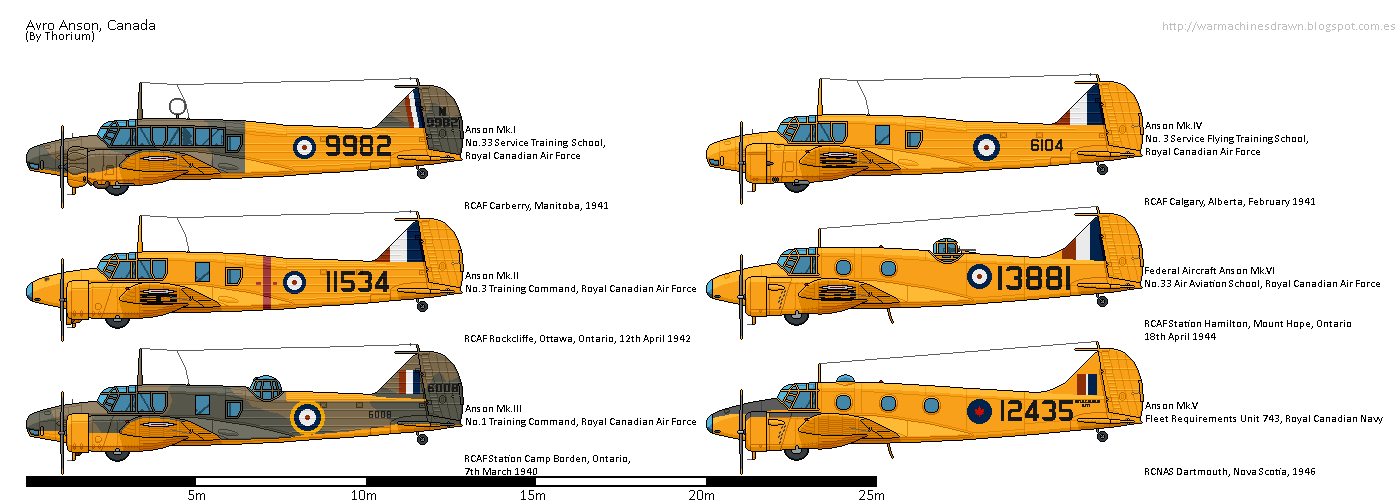 War Machines Drawn: Avro Anson, part ten, Canadian Users & variants
