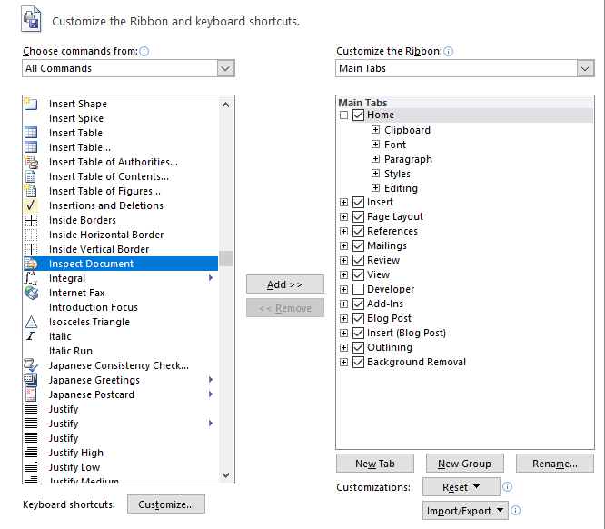 Start & Explore (Customizing the Ribbon)