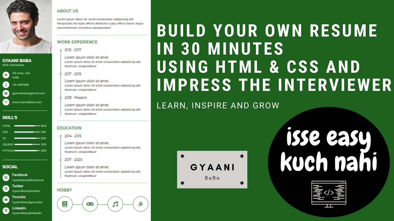 How to Create Your Own Resume/CV in 30 minutes | How to Build Resume ...