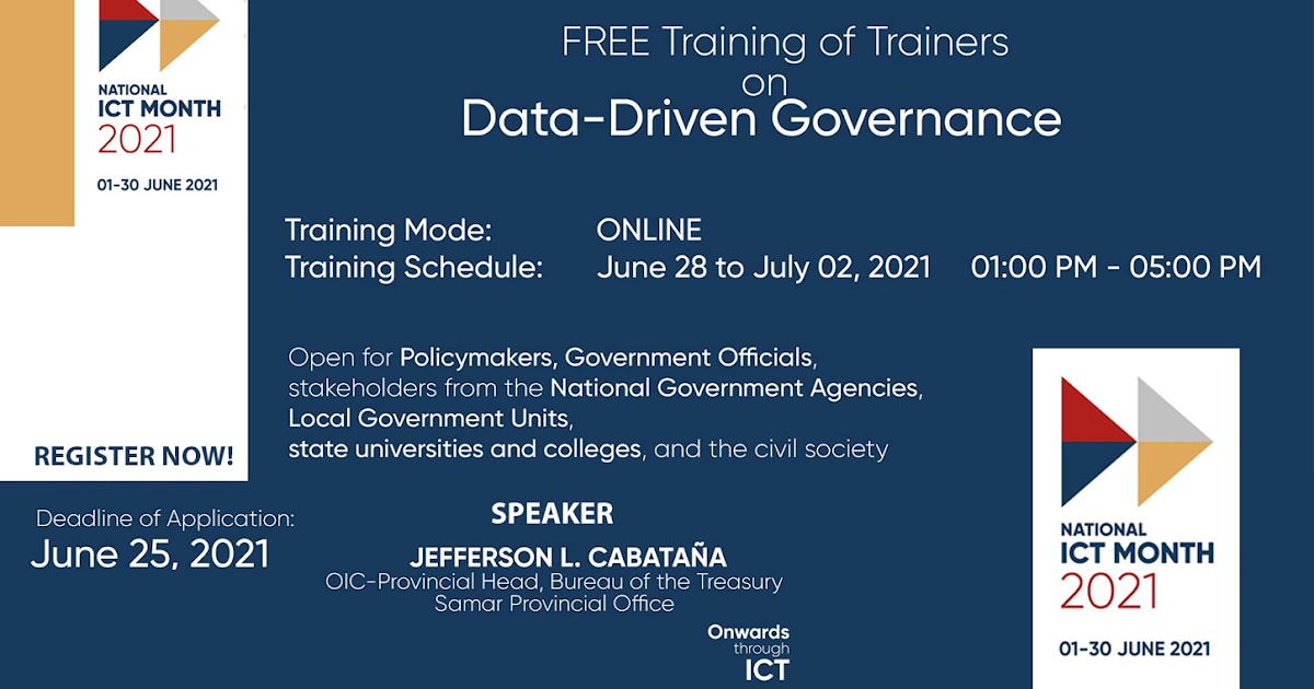 5-DAY Free Training of Trainers on Data-Driven Governance by DICT from ...