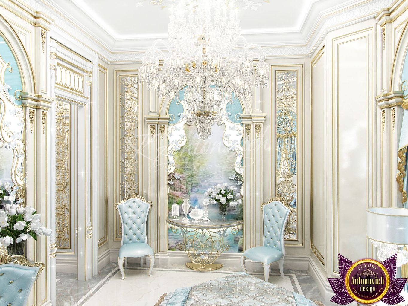 LUXURY ANTONOVICH DESIGN UAE: Master Bedroom design by Katrina Antonovich