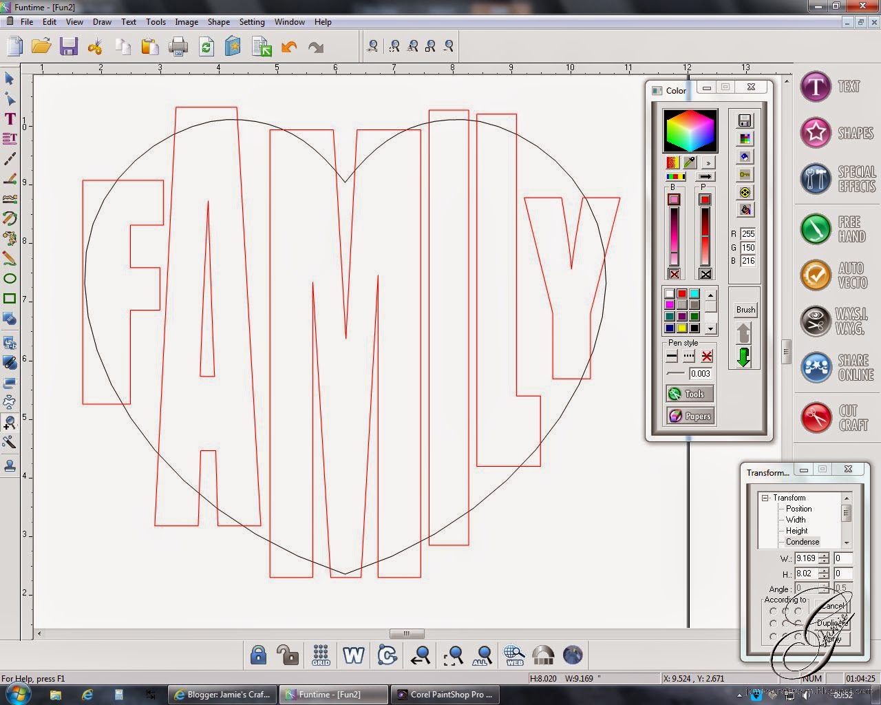 Jamie's Craft Room: Putting Words into a Shape Tutorial