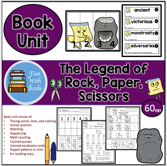 THE LEGEND OF ROCK, PAPER, SCISSORS BOOK UNIT 60 PAGES ~ Book Units by Lynn