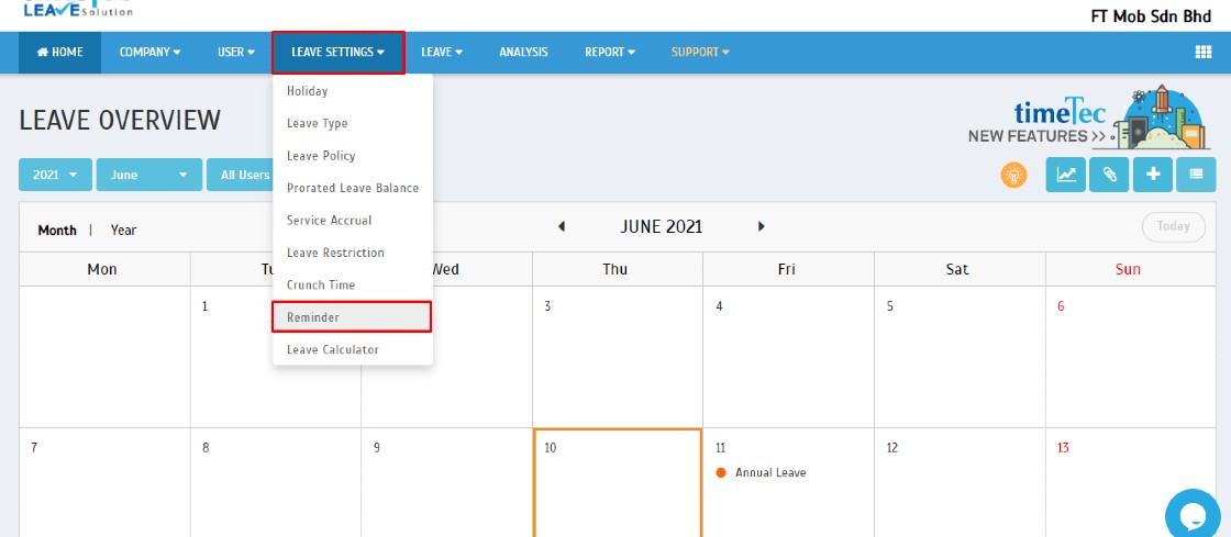 How to Set Leave and Holiday Reminder in TimeTec Leave | FingerTec ...