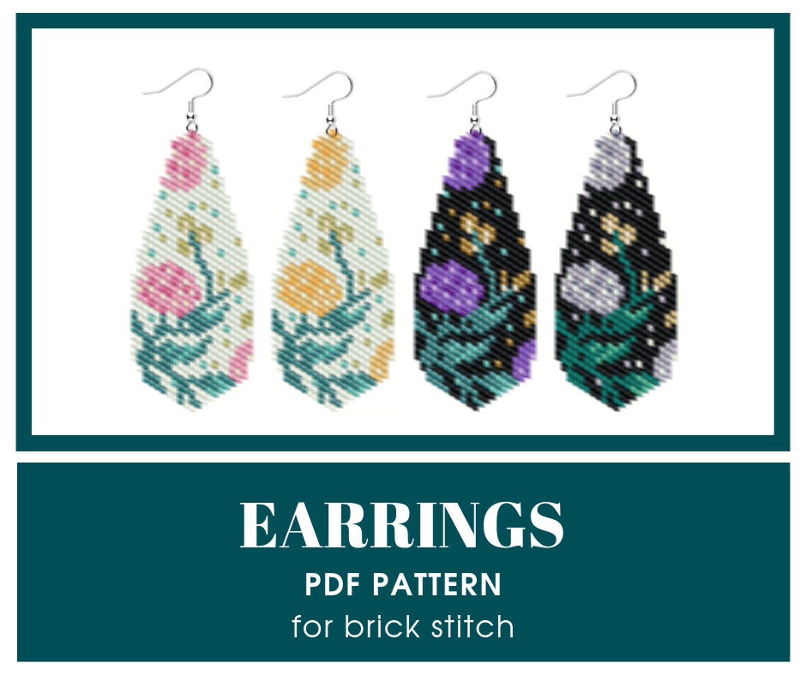 Pretty Brick Stitch Beadwork Patterns by SinbeadPatterns / The Beading Gem