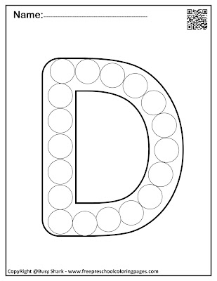 Set of Letter D "10 free Dot Markers coloring pages"