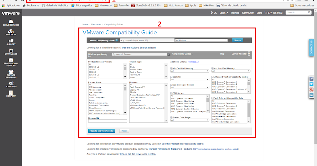 Pantallazos.es: VMware Compatibility Guide.