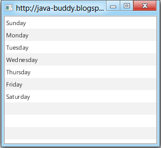 Java-Buddy: Implement ListView using JavaFX