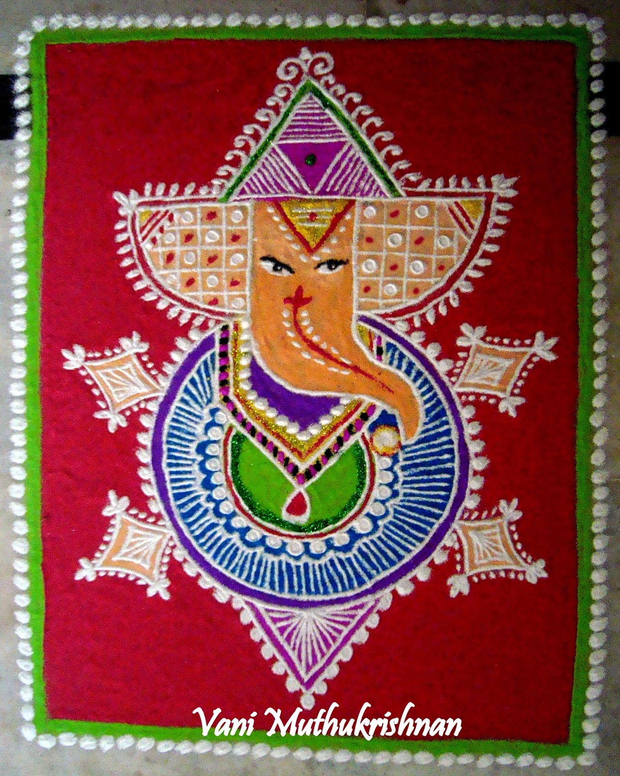 My Kolam: Geometric Ganesha