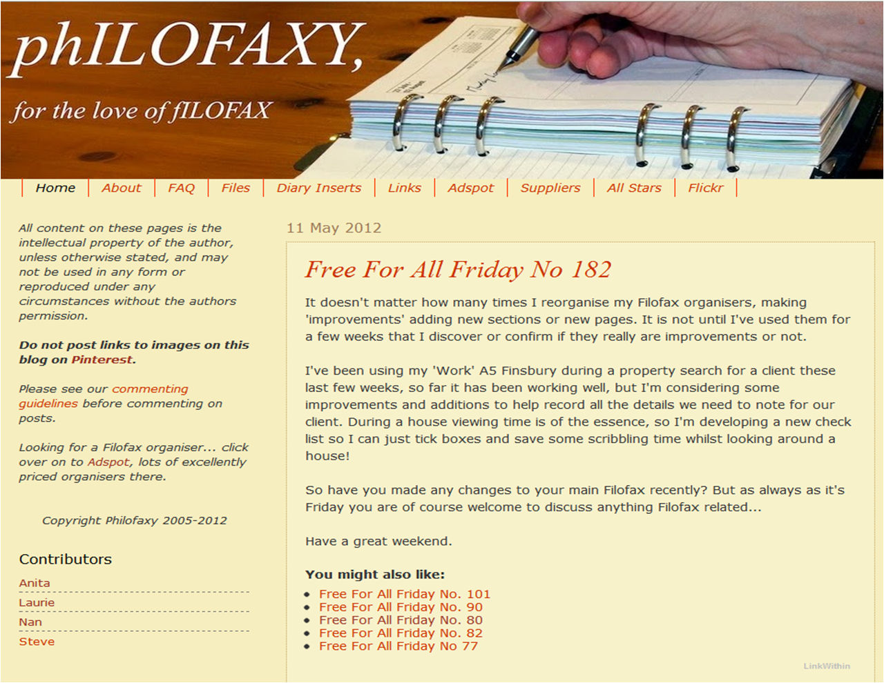 My Life All in One Place: Filofax Blog of the Week: Philofaxy