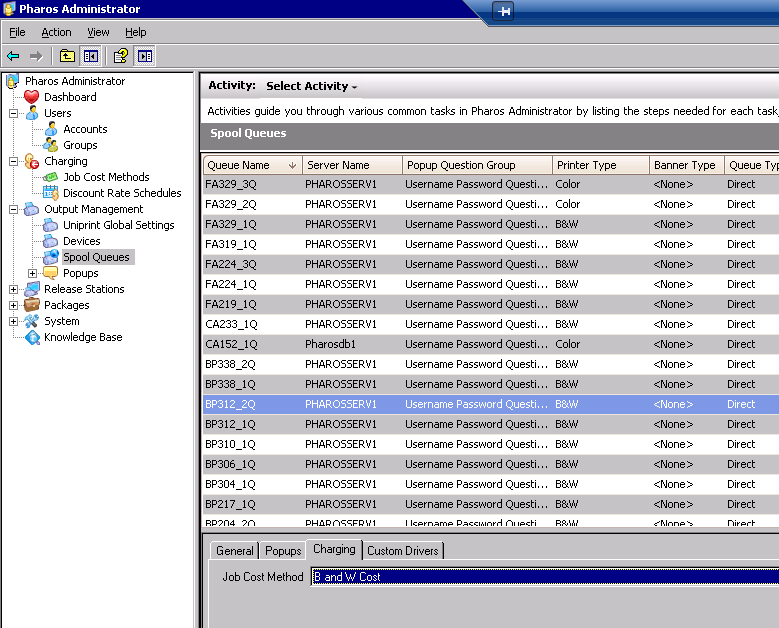 Pharos - Get Job Cost Methods of Spool Queues ~ Chris Towles' Blog