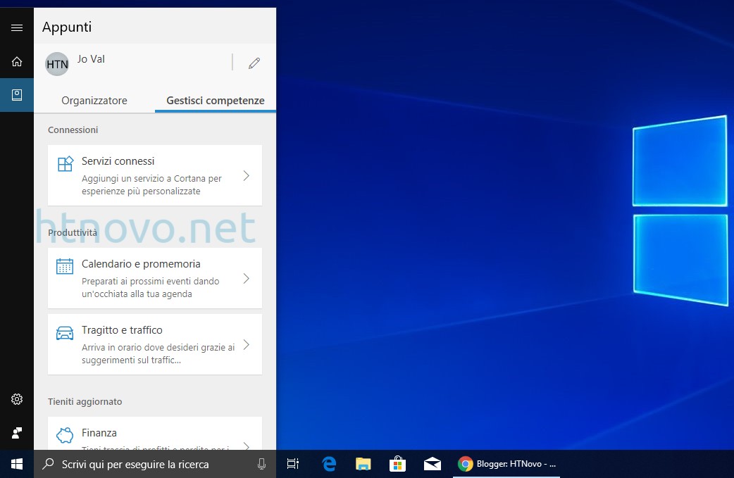 Il nuovo Layout di Cortana su Windows 10 disponibile in Italia