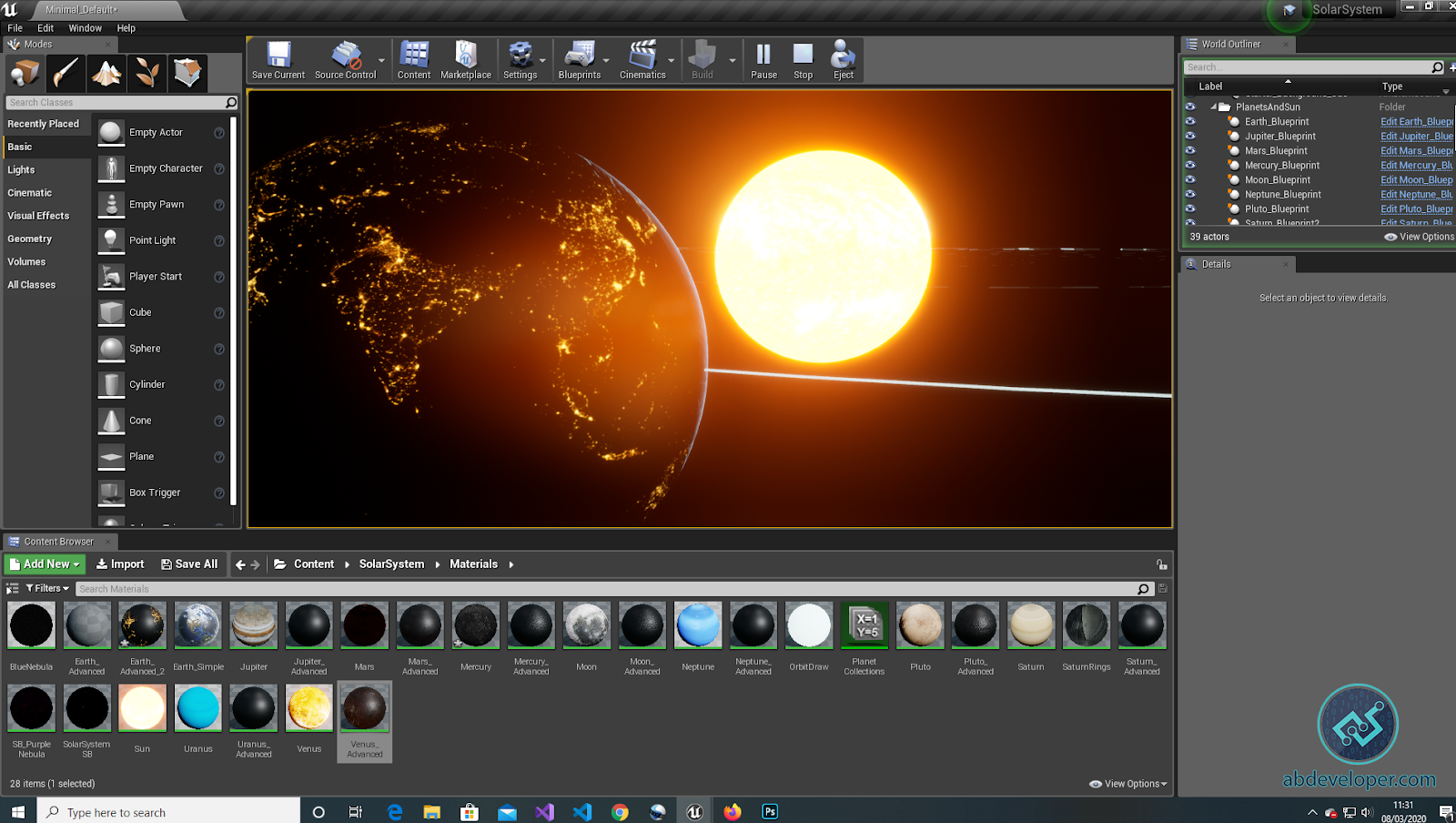 Solar System Unreal Presentation - Release to Unreal marketplace