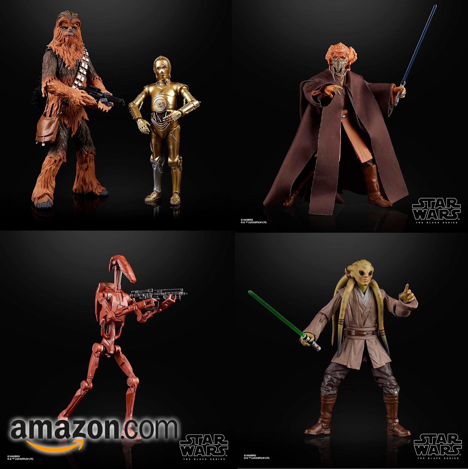 Black Series Kit Fisto, Plo Koon and Battle Droid preorders on Amazon