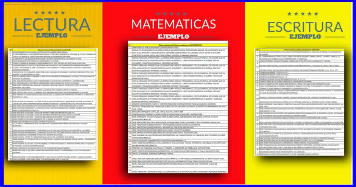 EJEMPLO DE FRASES PARA EVALUAR LECTURA, ESCRITURA Y MATEMATICAS ...