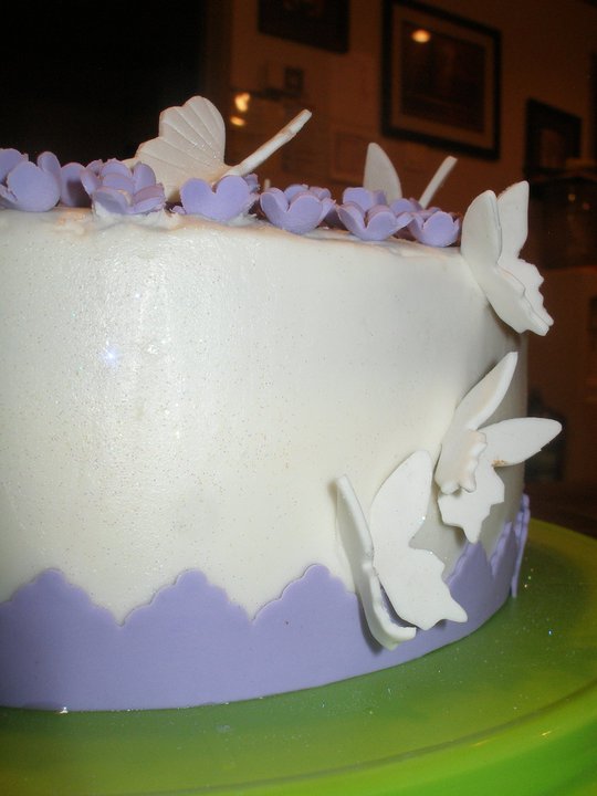 I Dream of Cake: Birthday Cake with Buttercream and fondant butterflies