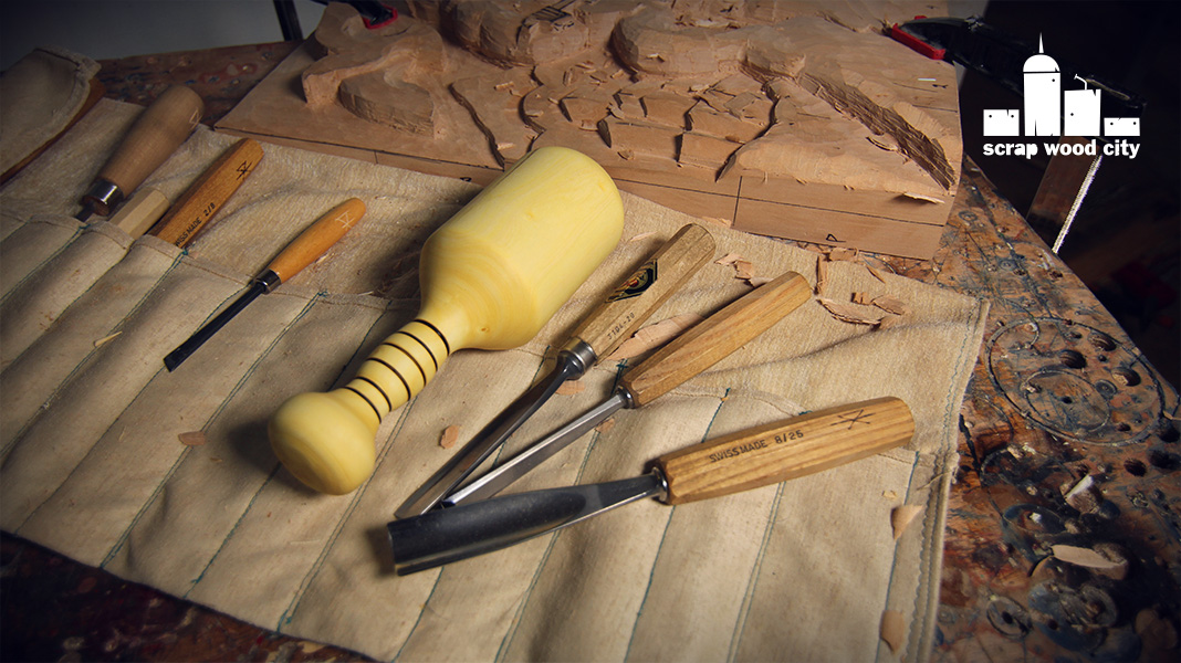 scrap wood city: Make a wood carver's mallet on the lathe - Woodturning