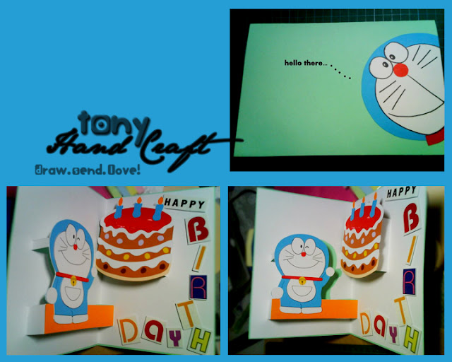 Tony.Hand.Craft: Customized Card as Requested : Doraemon Birthday Card