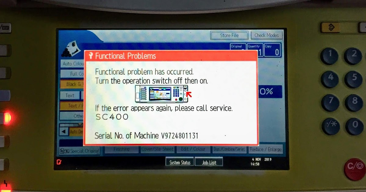 How to solve error code sc400 in Ricoh mpc2552 | CORONA TECHNICAL