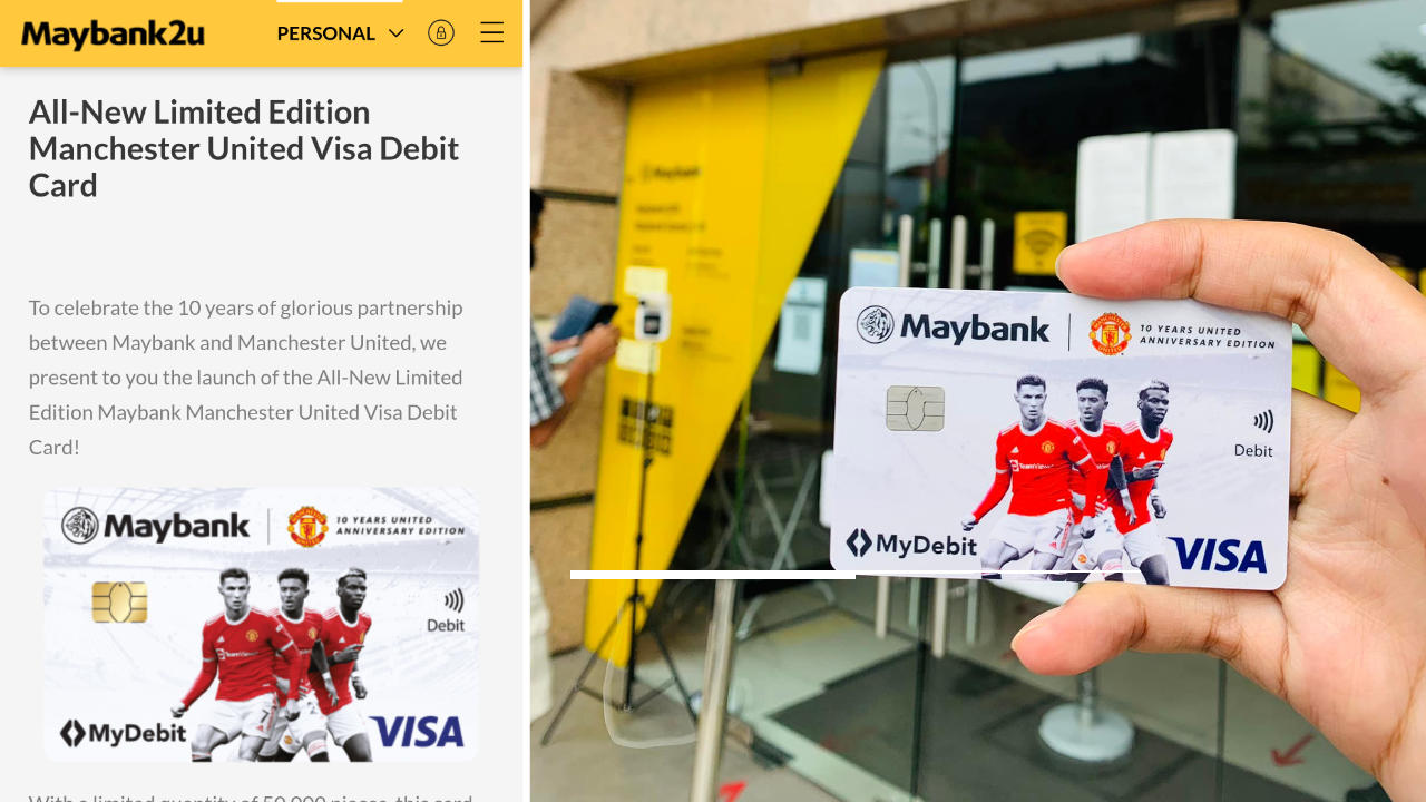 Cara Tukad Kad ATM/Debit Maybank Edisi 'Manchester United' Secara Online Menggunakan Maybank2u