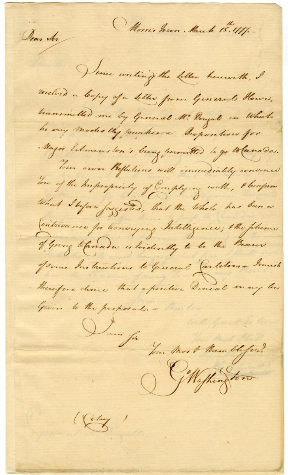 George Washington Letters ~ Thankyou Letter