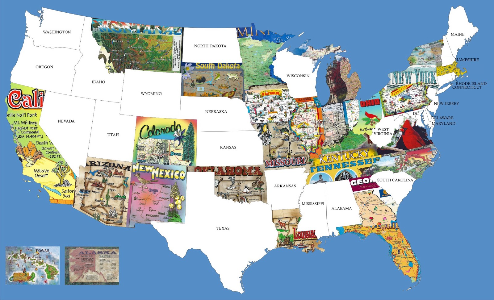 Crafting With Style: State Map Postcards