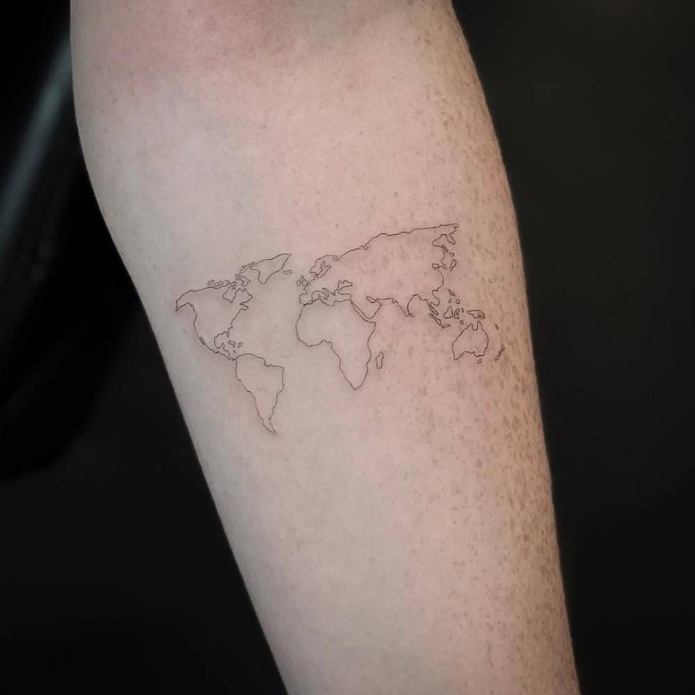 230+ Cool World Map Tattoos Designs (2019) Geography, Continent ...