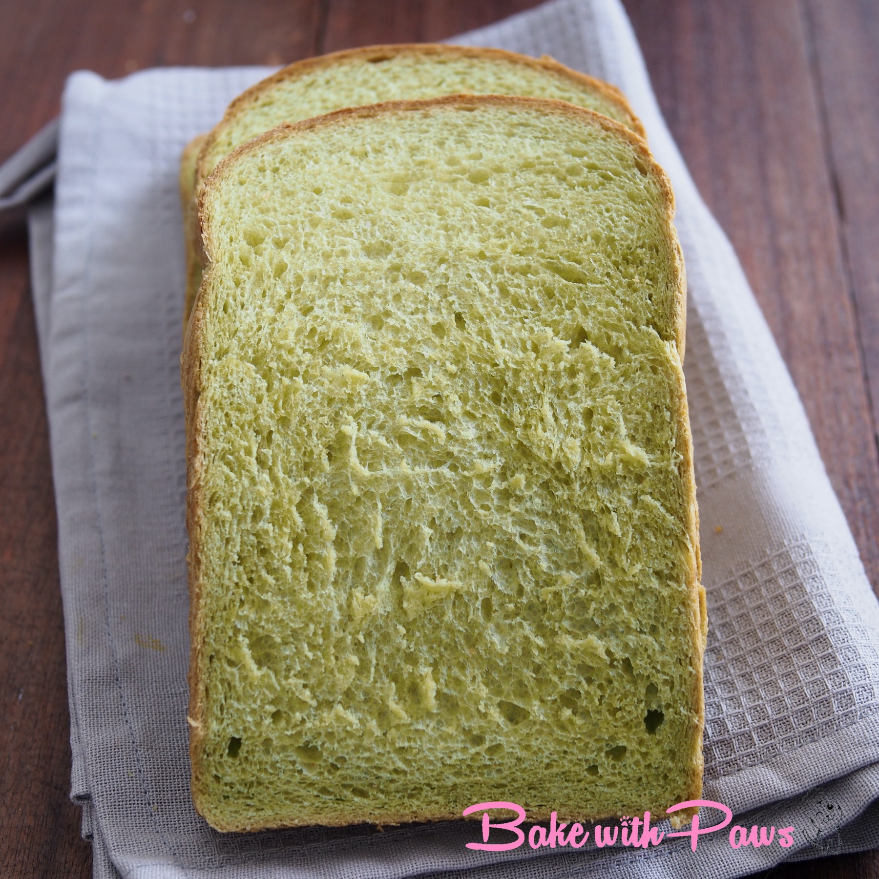 Vegan Pandan Bread (Old Dough Method) - BAKE WITH PAWS