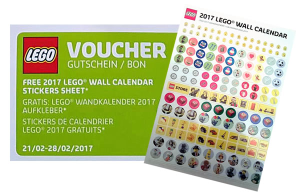 Life in Lego: Free 2017 LEGO Wall Calendar Stickers Sheet