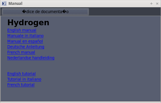 Livre Para Criar Música: Hydrogen - Itens do menu principal