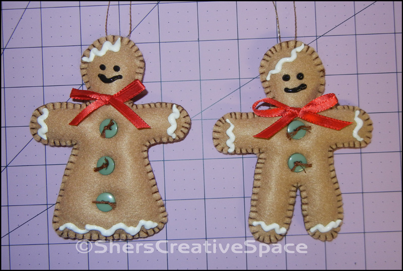 Sher's Creative Space: Felt Gingerbread Ornament Tutorial