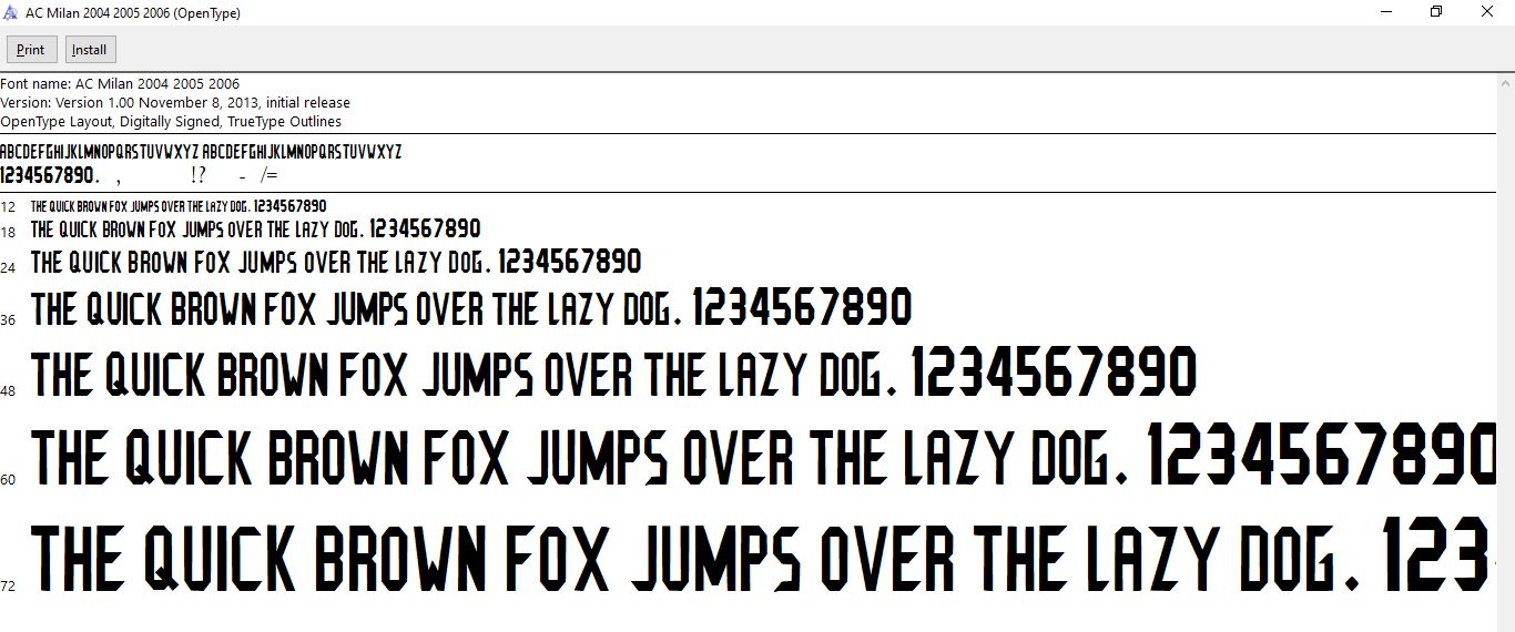 FONT AC MILAN 2004 2005 2006 ~ font football and design