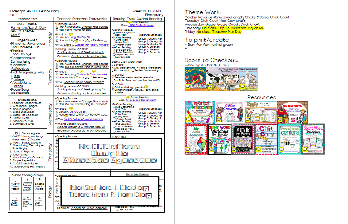 Ms.M's Blog: Peek at my Week: Lesson Plans 04/21/14