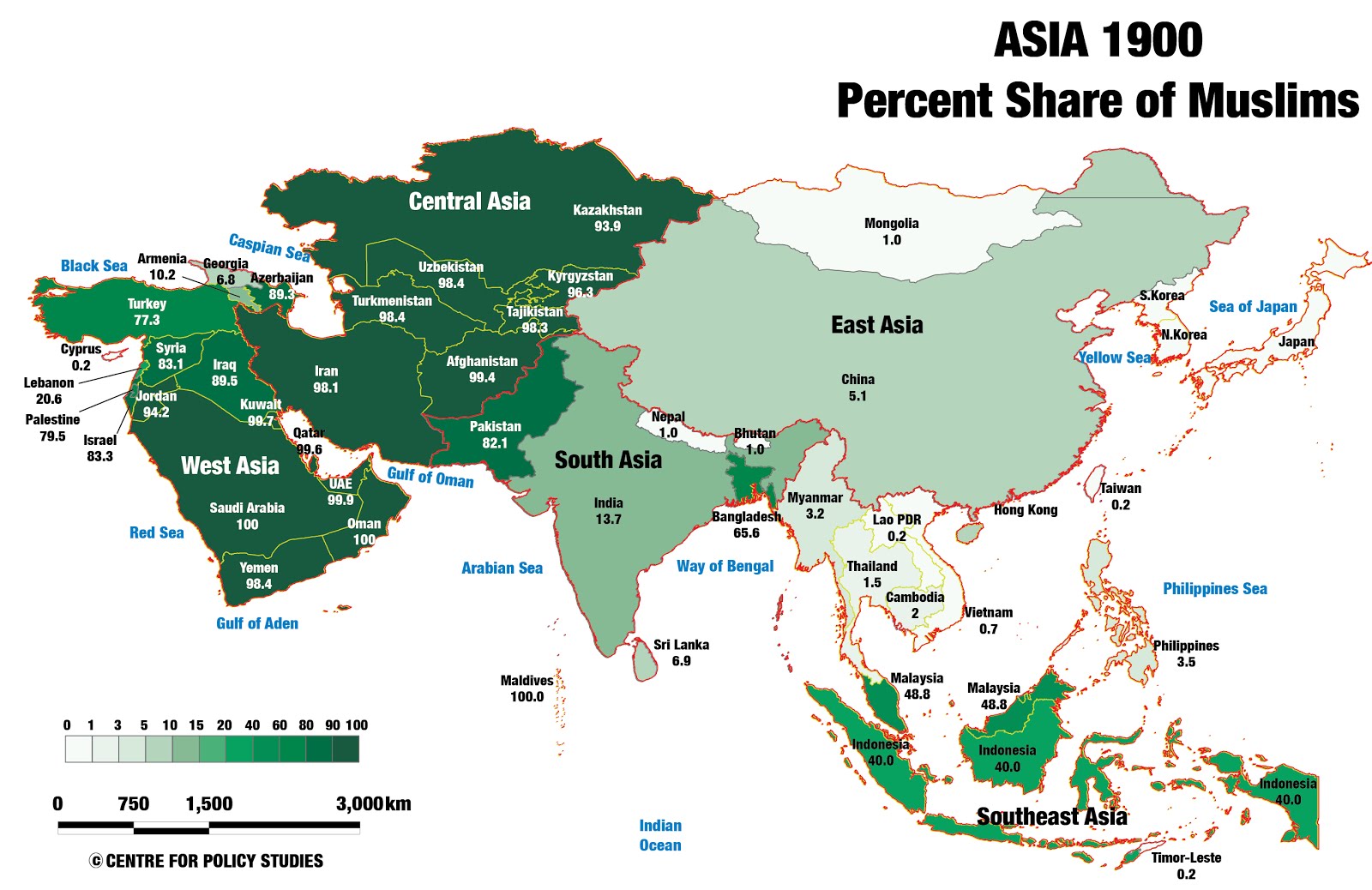 Centre for Policy Studies: Religion Data of Census 2011: XLIII Asia I Maps