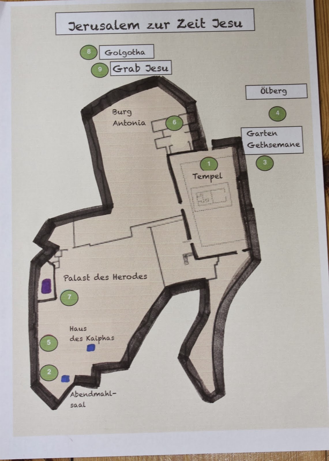 Explore and Express: Model of Jerusalem with wooden blocks