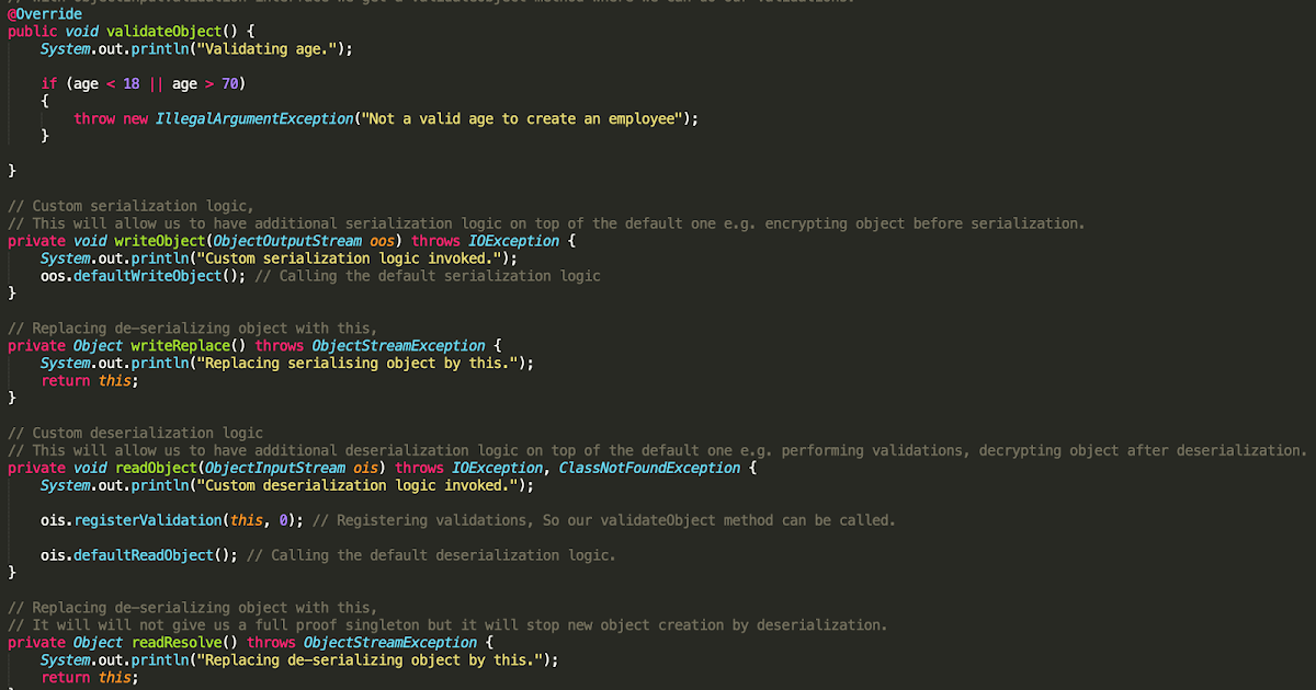 Java Serialization Magic Methods And Their Uses With Example Programming Mitra