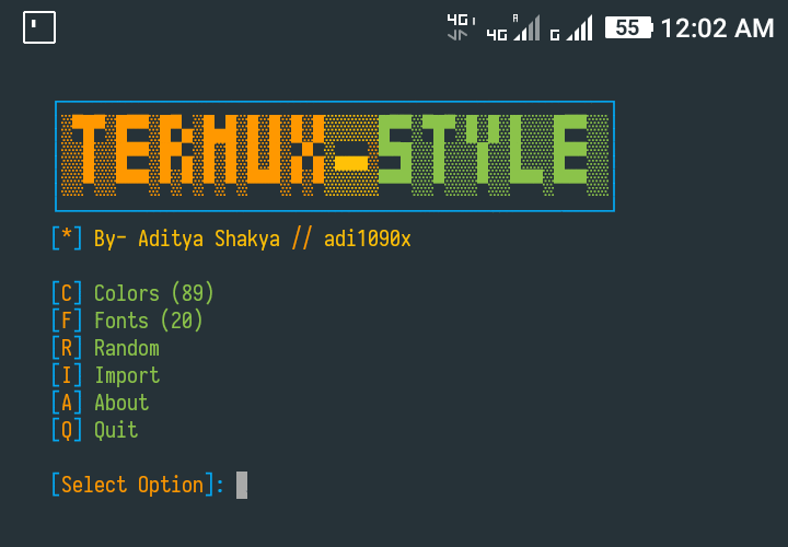 كيفية تغيير السمة والخط في ترمكس Termux-Style