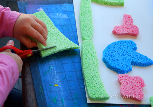 At home with Ali: Flower sponge printing