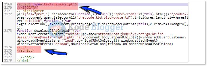 Cara Memasang JavaScript (Js) di Template Blogger - Kode Blogger