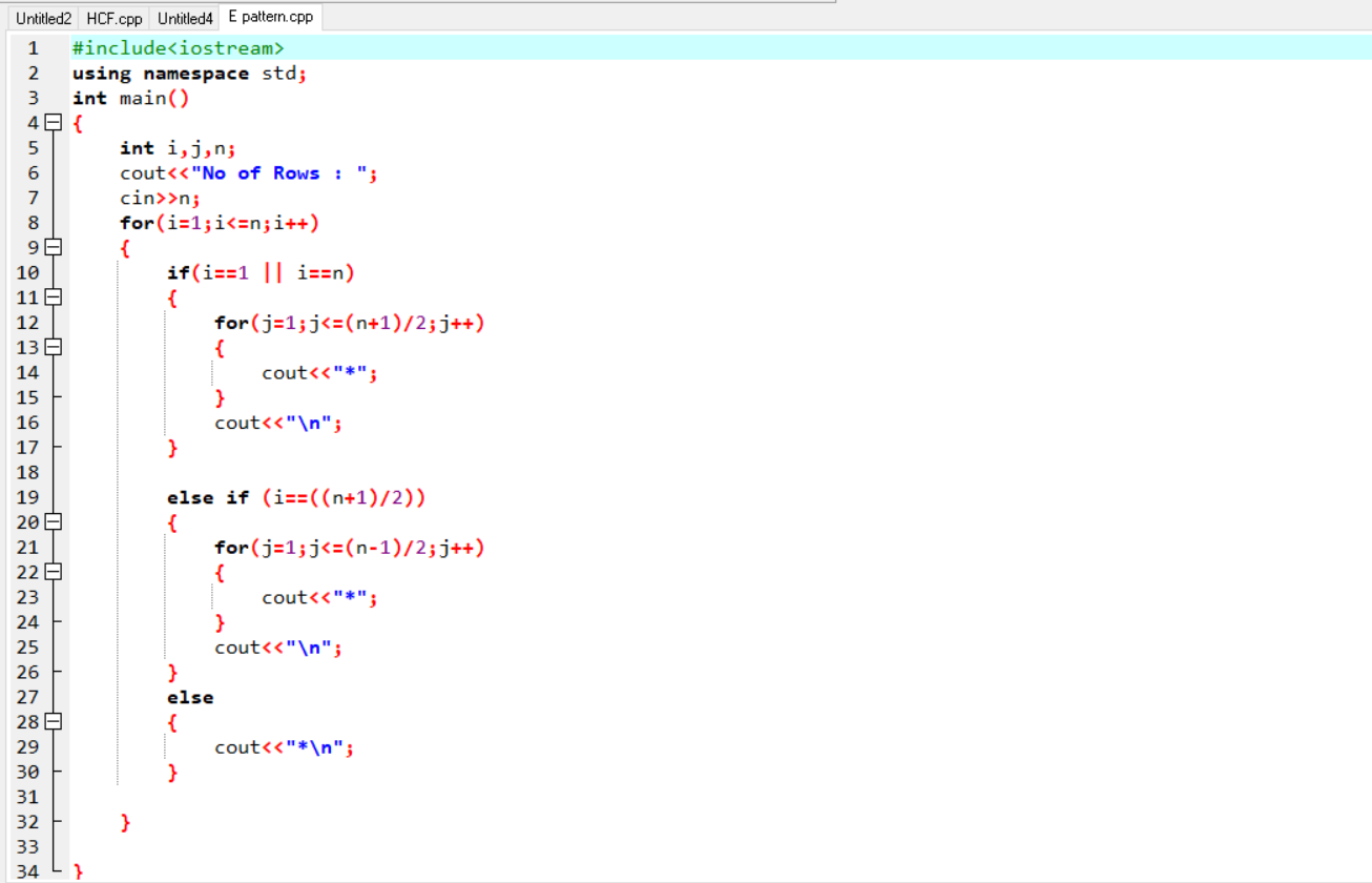 Sciencegeek Pattern Printing In C And C