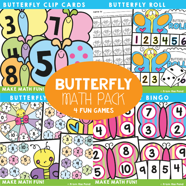 Butterfly Roll & Color Freebie + Resource Updates | From the Pond