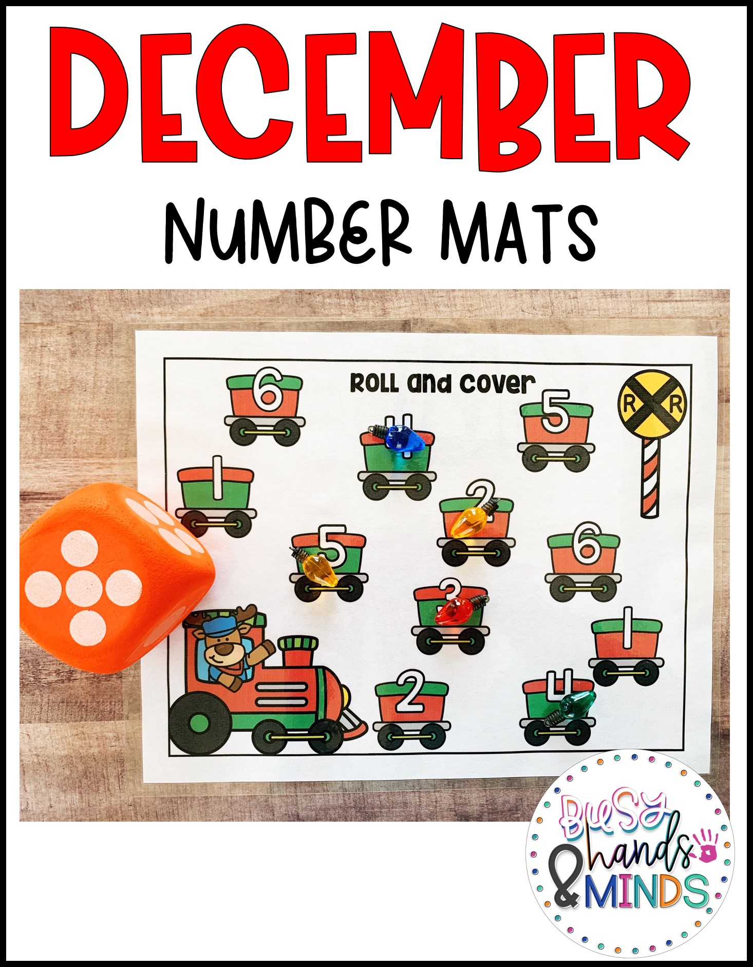 December Number Mats for Preschoolers | Busy Hands and Minds