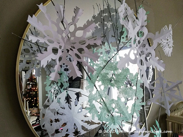 DIY Paper Snowflake Display Tree