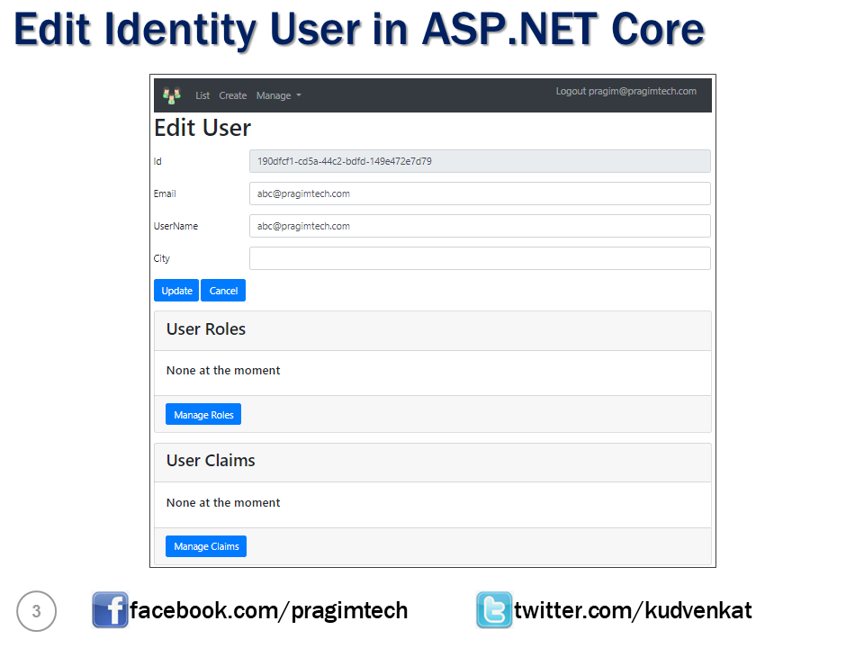 Sql Server Net And C Video Tutorial Edit Identity User In Core Slides