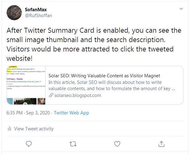 How to Use Twitter Summary Card in Blogger Theme - Tweet Optimization ...