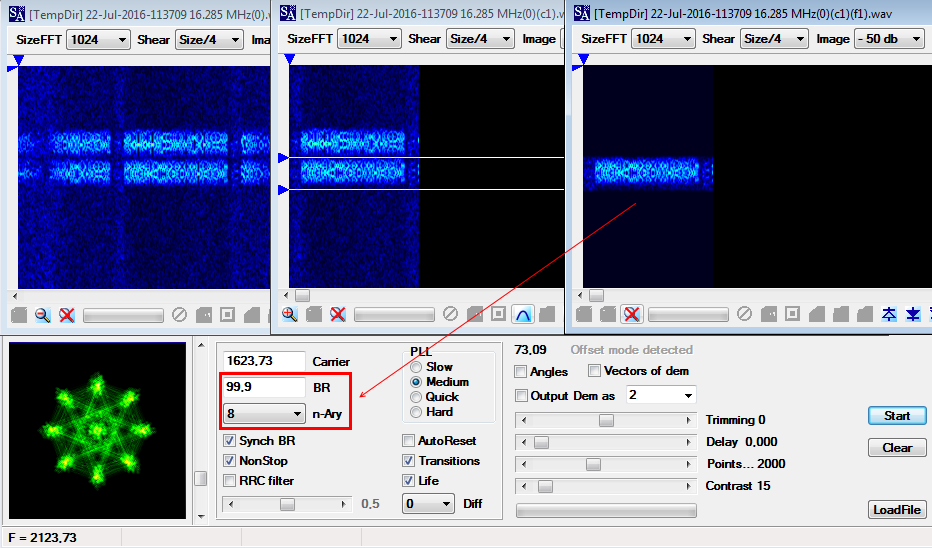 PacTOR-II, modulation changes | diario SWL I-56578 Antonio