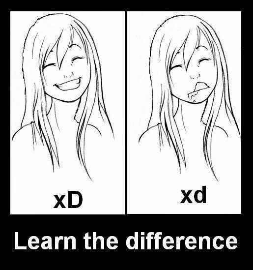 xD xd Learn the difference emoticon smiley ~ Joke All You Can