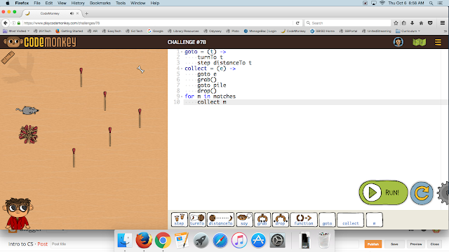 Intro to CS: CodeMonkey Challenge #78