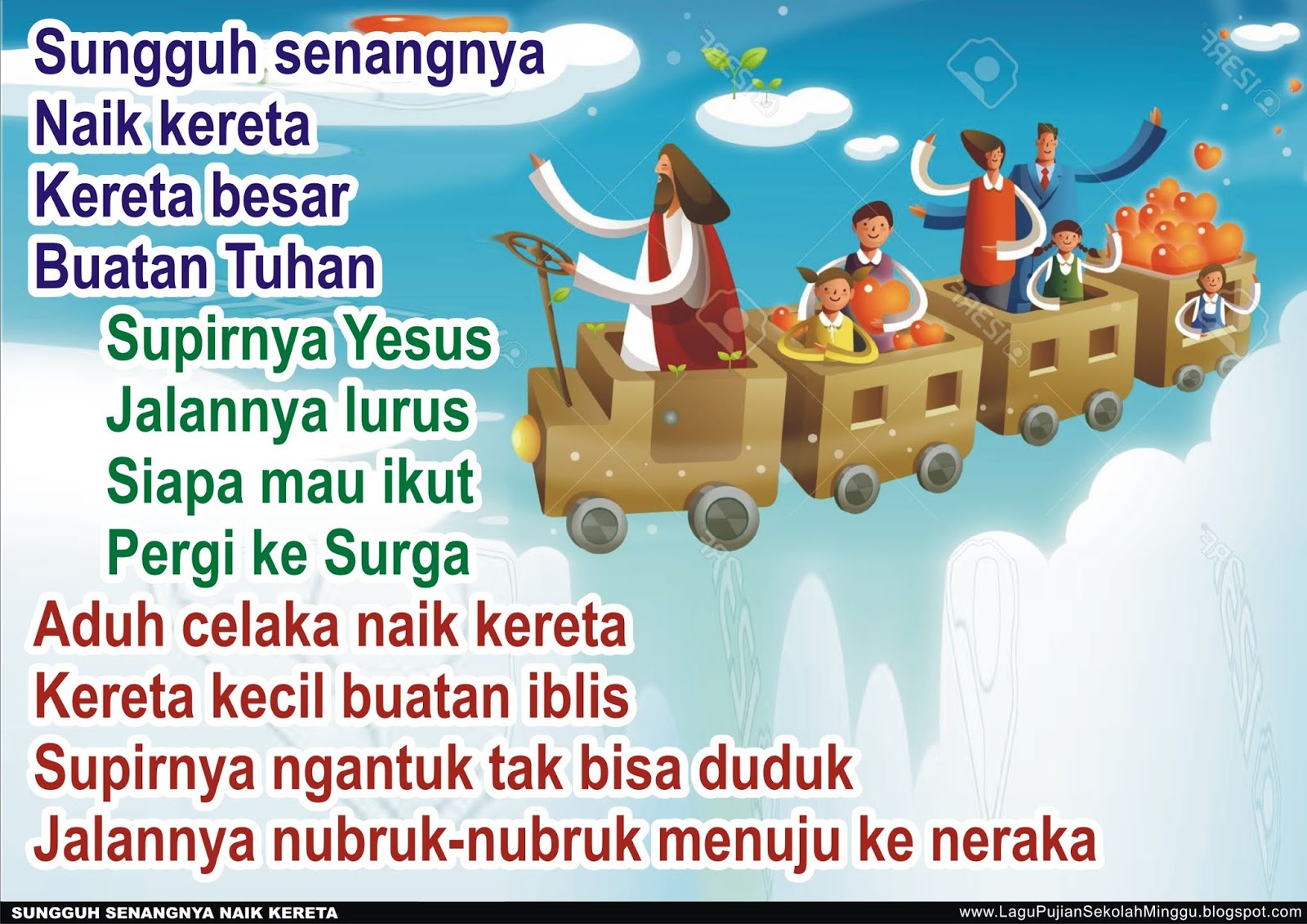 Lirik Lagu Pujian Rohani Kristen Sekolah Minggu Gereja Tuhan Yesus: Naik Kereta