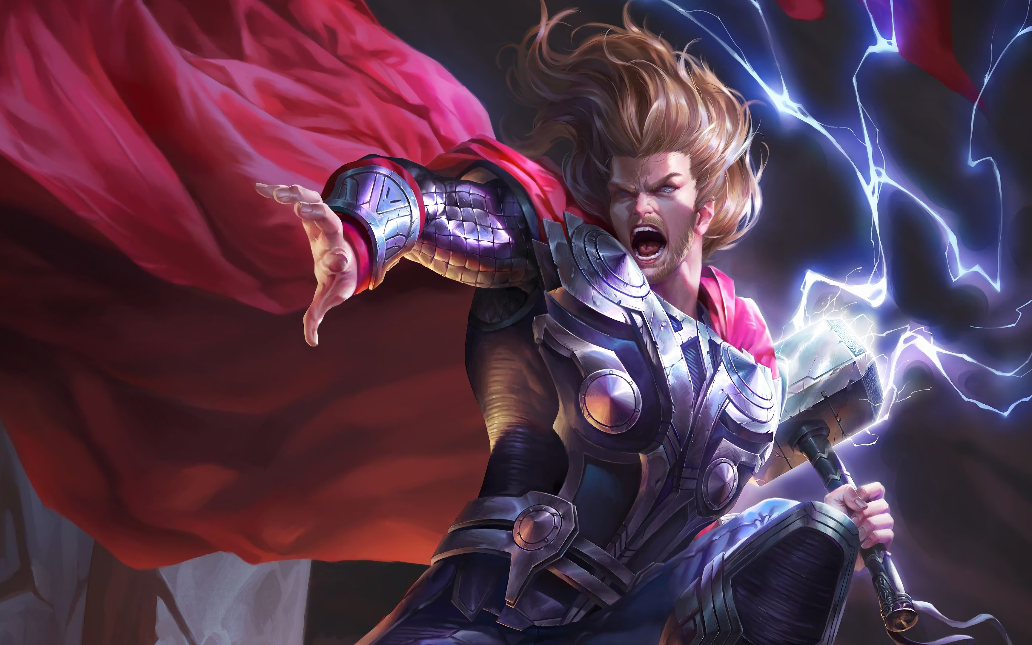 Thor, Hammer, Lightning, 4K, #201 Wallpaper PC Desktop